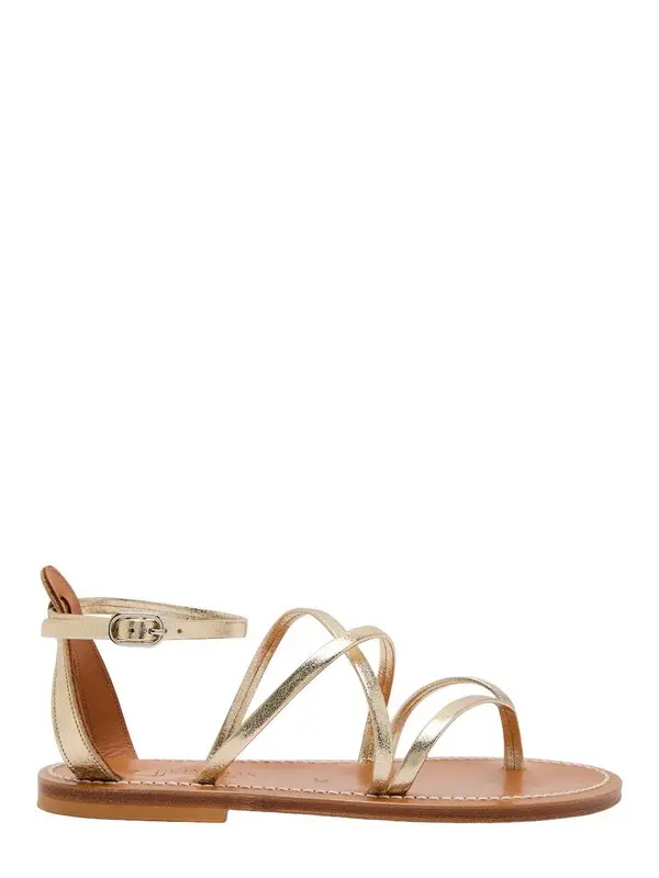 K.JACQUES Metallic Crossover Sandals - Gold