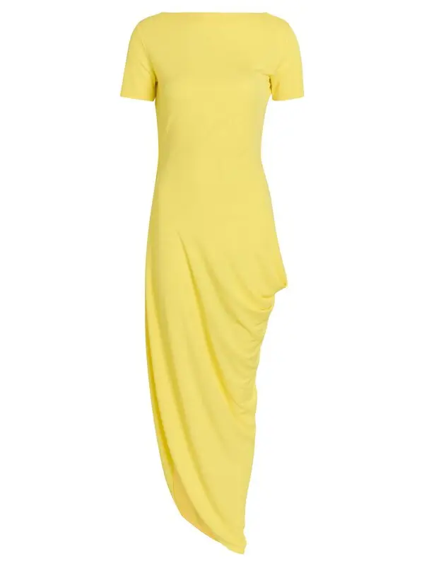 Jacquemus La Robe Sole Asymmetric Draped Maxi Dress - Yellow