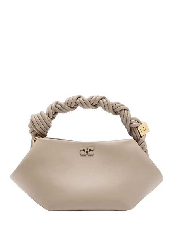 GANNI Bou Mini Leather Top Handle Bag - Grey