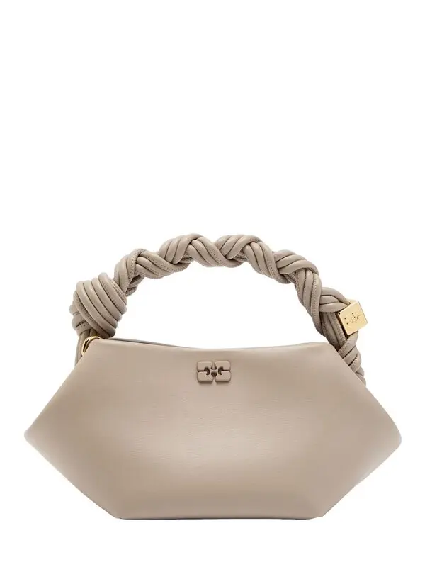 GANNI Bou Mini Leather Top Handle Bag - Grey