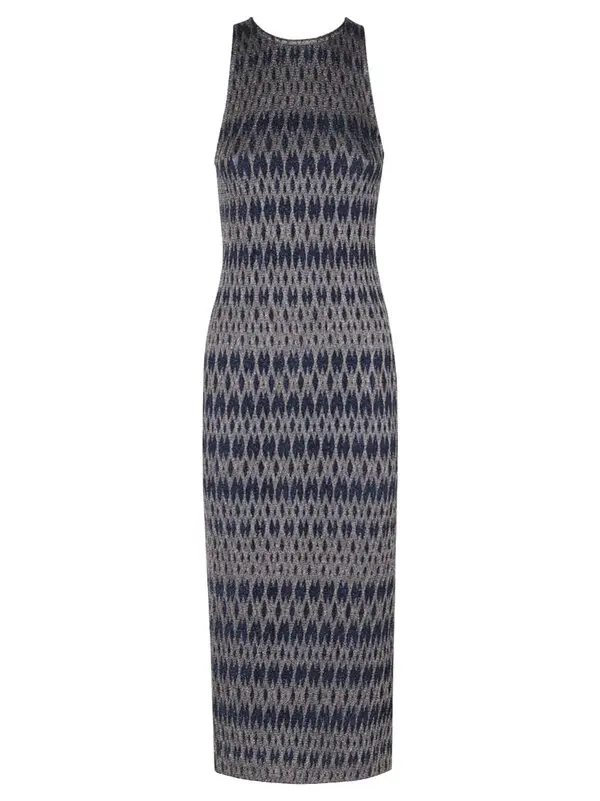 Missoni Zigzag Pattern Midi Dress - Gray