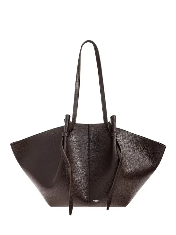 Yuzefi Large Mochi Logo Printed Tote Bag - Black