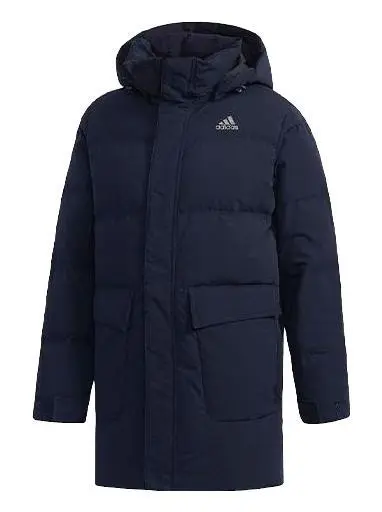 Adidas Down Feather Hooded Mid-length Jacket - Multi-color