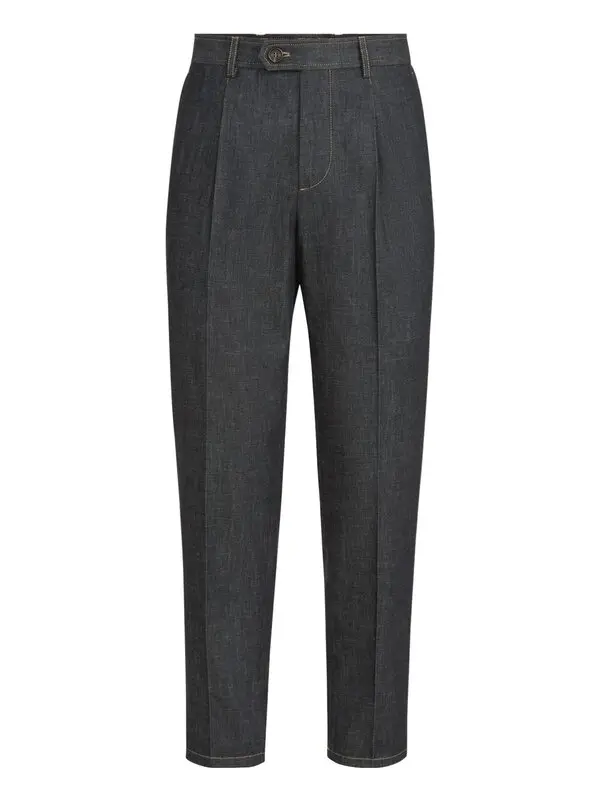 Brunello Cucinelli Lightweight Denim Trousers - Dark Gray