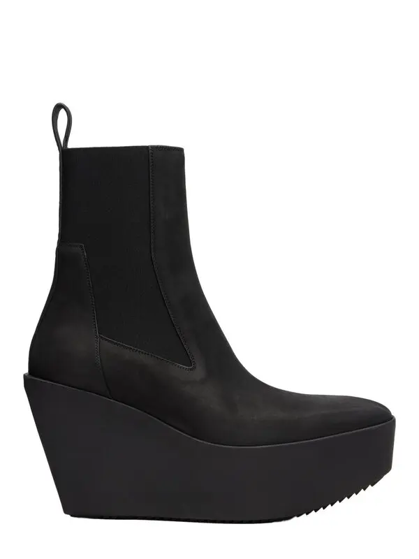 Rick Owens Chelsea Boots With Square Toe And Pull-loop - Black