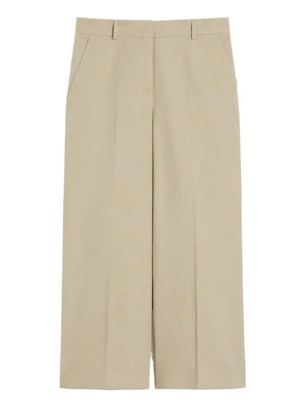 Max Mara Cotton And Linen Canvas Tailored Trousers - Sand