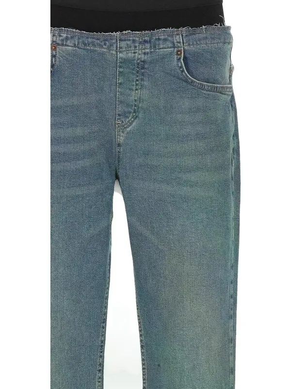 PROTOTYPES Whiskered Layered Waistband Jeans - Blue