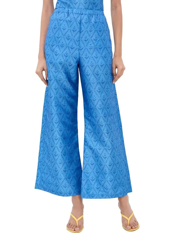 LA MAREGOLD The Nicole Pants - Sapphire Lattice Floral