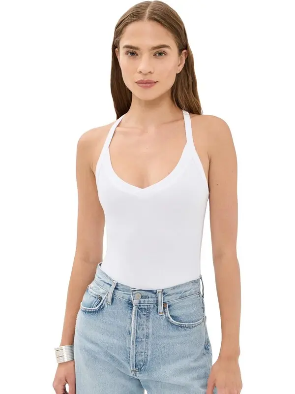 L'Agence Wrenna Racerback Bodysuit - White