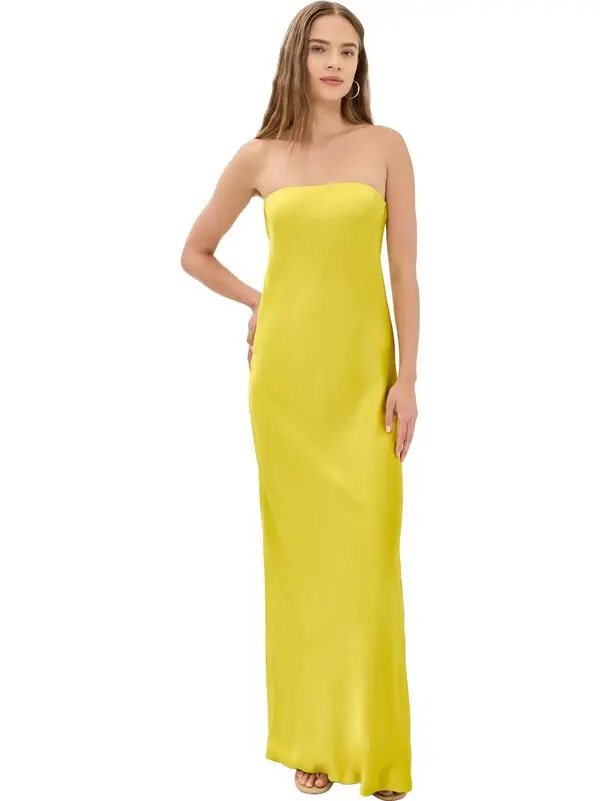 Norma Kamali Bias Strapless Gown - Serene Yellow