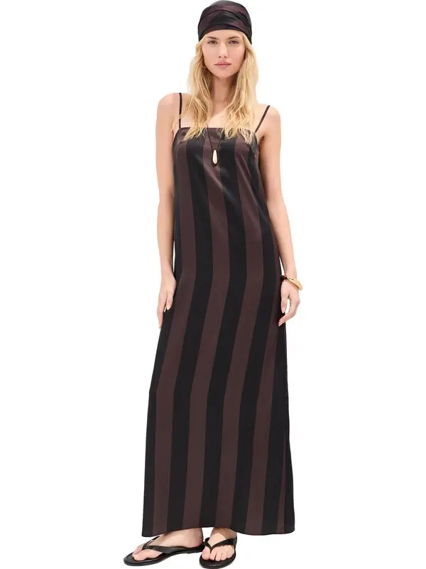 LE BOP Hailey Dress - Chocolate/black Stripe