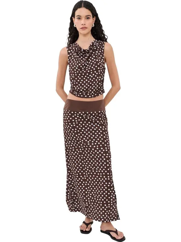 Free People Heat Wave Set Polka Dot Print - Chocolate Combo