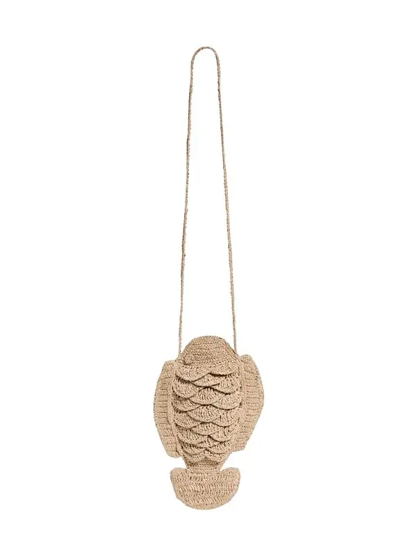 Madewell Straw Fish Shaped Crossbody Bag - Natural Multi