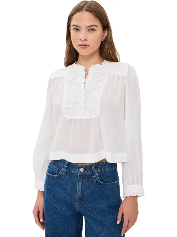 Sea Eliza Eyelet Lace Blouse - White