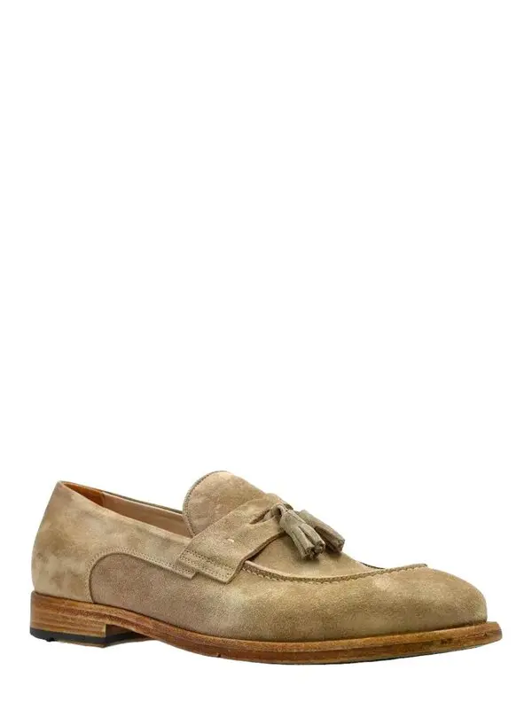 Eleventy Suede Tassel Loafers - Neutrals