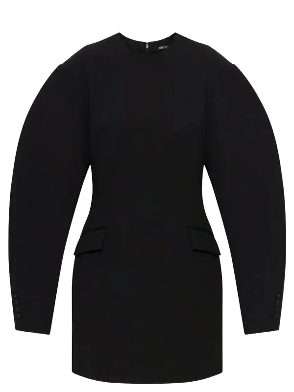 ROTATE BY BIRGER CHRISTENSEN Sculptural Sleeve Mini Dress - Black