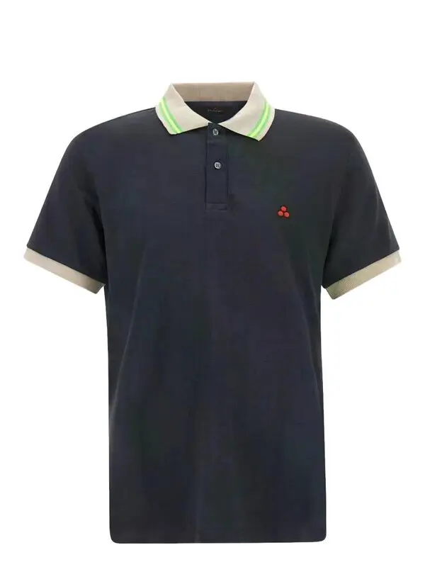 Peuterey Embroidered-logo Piqué Polo Shirt - Blue