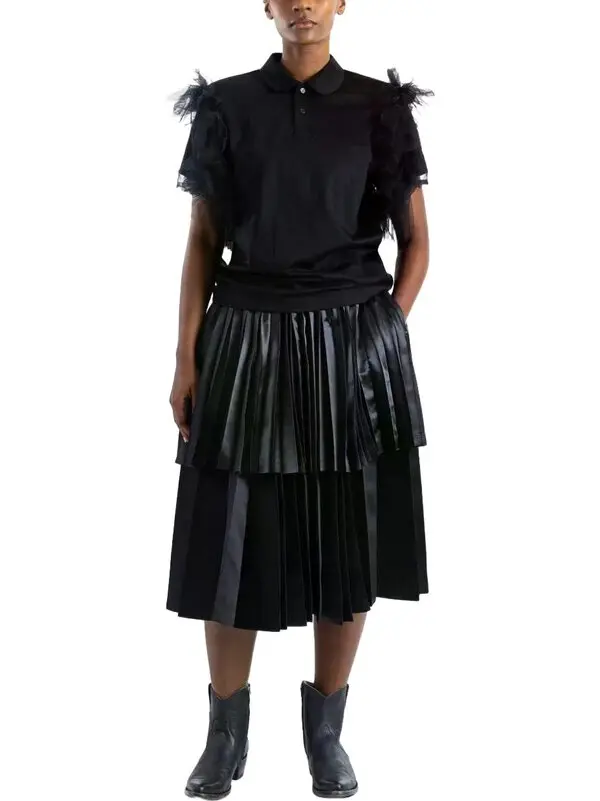 Comme Des Garçons Pleated Midi Skirt - Black