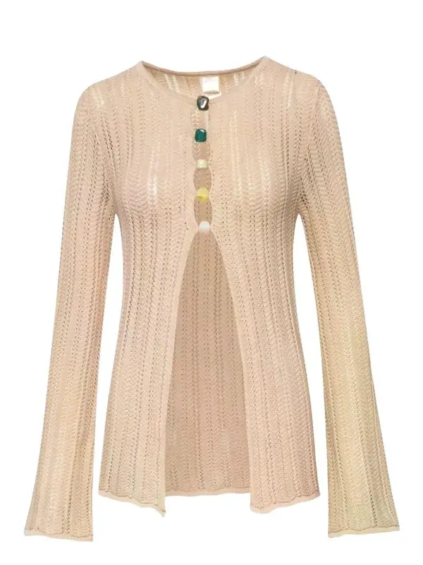 BAOBAB Corsica Stone-embellished Bell-sleeve Top - Neutrals
