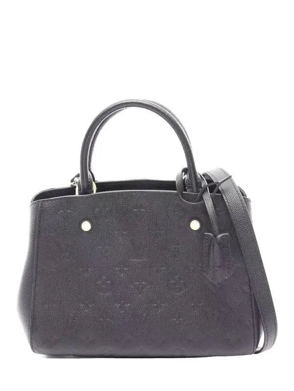 LOUIS VUITTON Montaigne Bb Monogram Empreinte Leather Tote Bag - Black