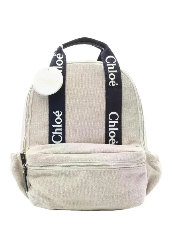 Chloé Canvas Logo-strap Backpack - Neutrals