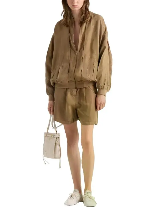 Prada Silk Bomber Jacket - Neutrals