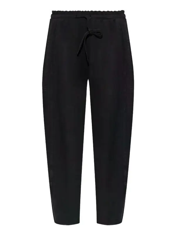 Adidas Logo Embroidered Wide-leg Track Pants - Black