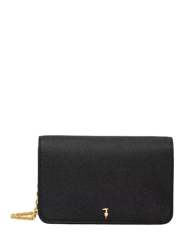 TRUSSARDI Grainy Chain-link Crossbody Bag - Black