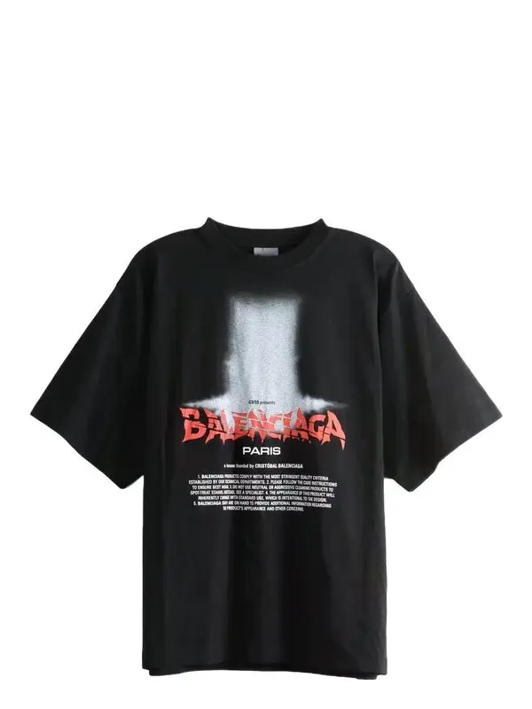 Balenciaga Graphic Print T-shirt - Black