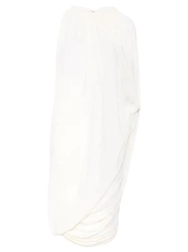Coperni Draped Smocked Midi Dress - Neutrals