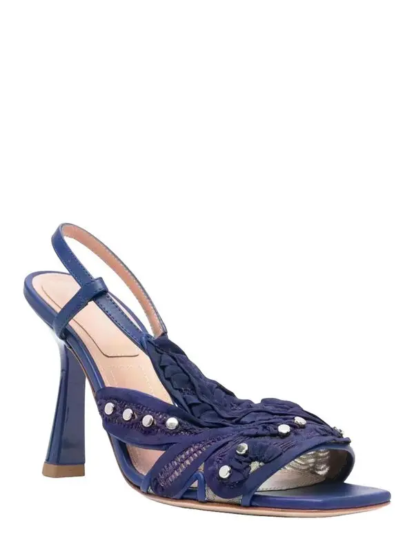 Alberta Ferretti 100mm Stud-embellished Sandals - Blue