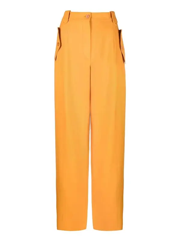 Alberta Ferretti High-waisted Straight-leg Trousers - Orange