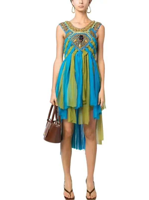 Alberta Ferretti Embellished Midi Dress - Blue
