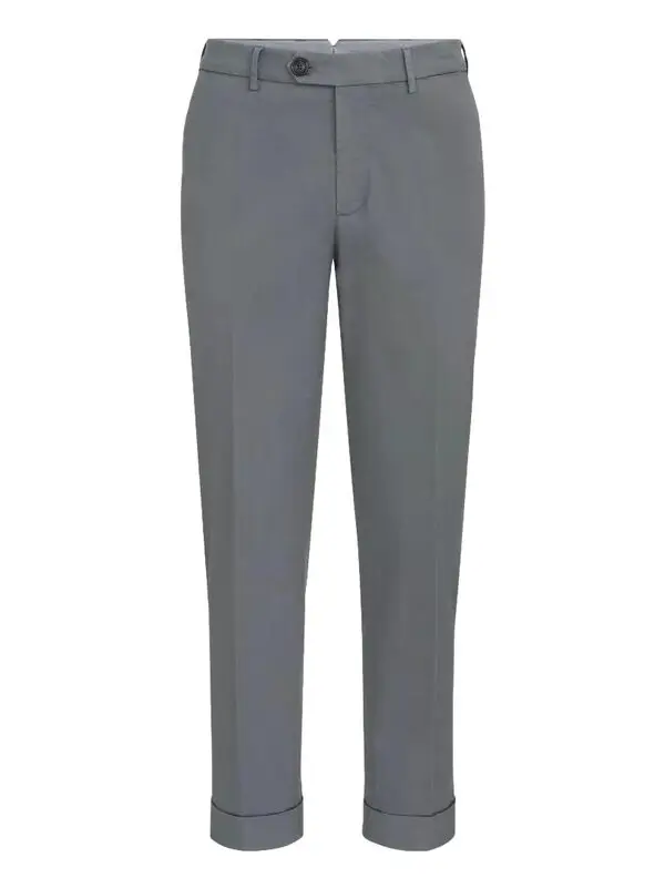 Brunello Cucinelli Garment-dyed Italian Fit Comfort Cotton Gabardine Trousers - Grey