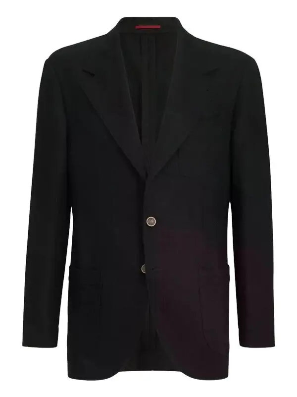 Brunello Cucinelli Cashmere Panama Deconstructed Blazer With Patch Pockets - Black
