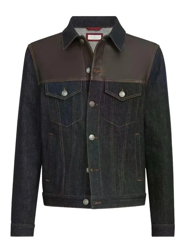 Brunello Cucinelli Paneled Four-pocket Denim Jacket - Blue