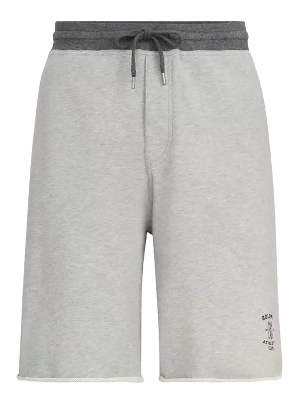 Brunello Cucinelli Cotton French Terry Bermuda Shorts With Embroidery - Grey