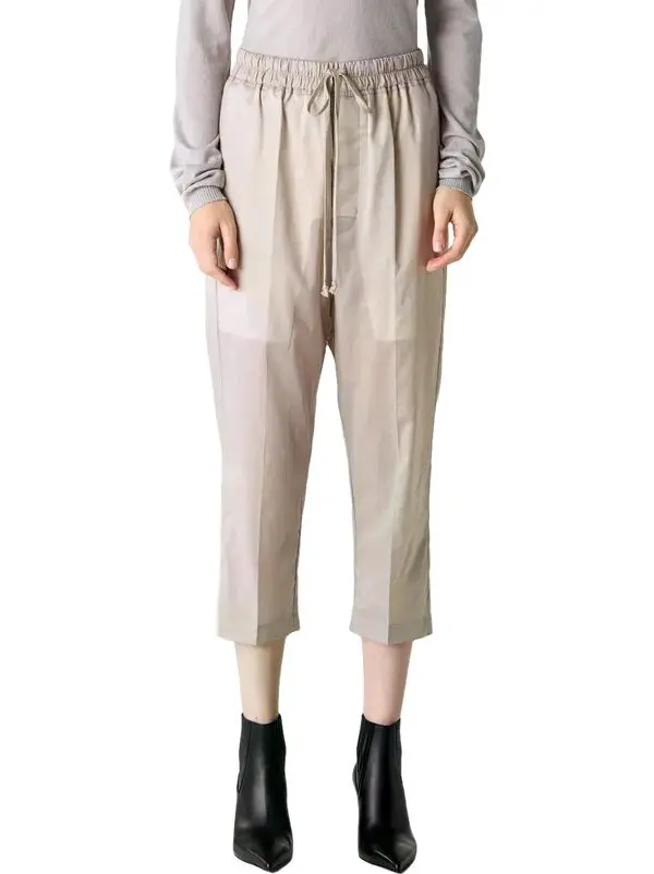 Rick Owens Astaires Cropped Drawstring Trousers - Neutrals