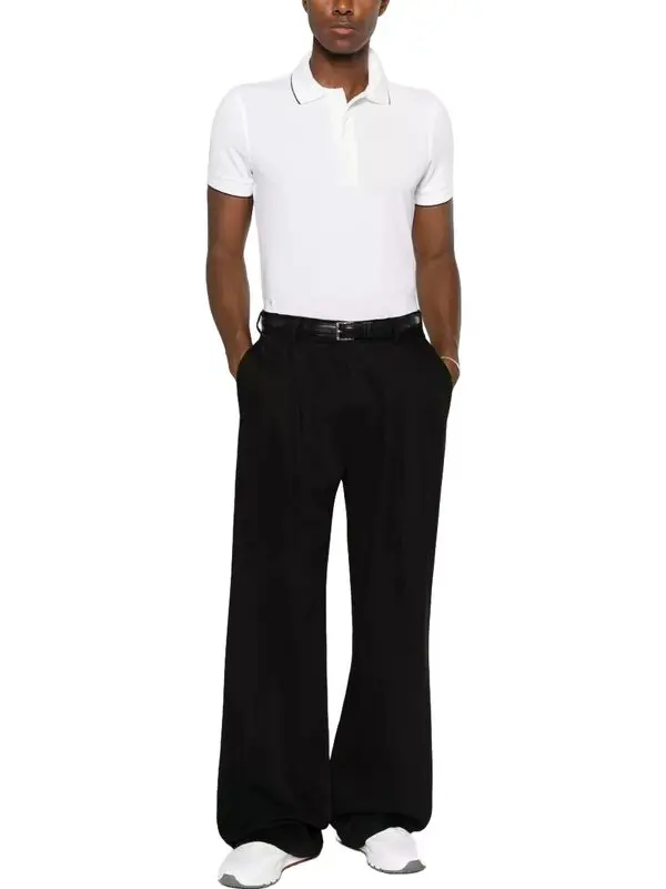 TOM FORD Tipping-detail Short-sleeve Polo Shirt - White