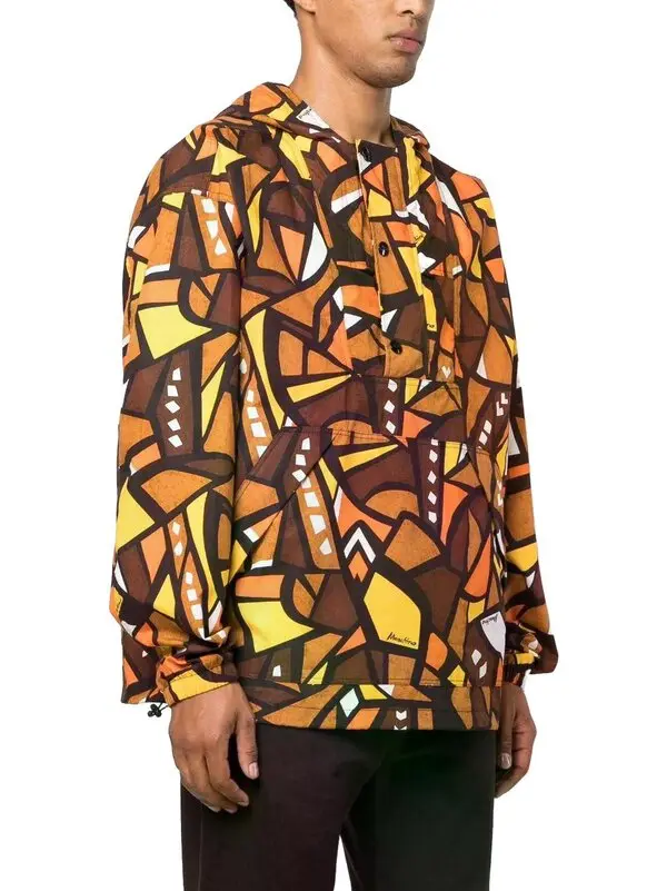 Moschino Hooded Windbreaker Jacket - Brown