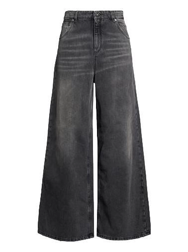 Blumarine Wide-leg Faded Denim Jeans - Grey