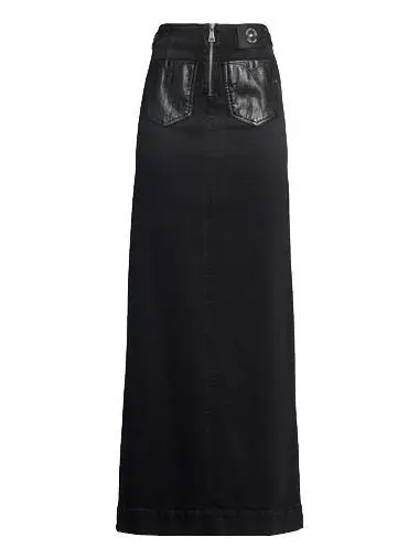 Versace Flared Denim Maxi Skirt - Black