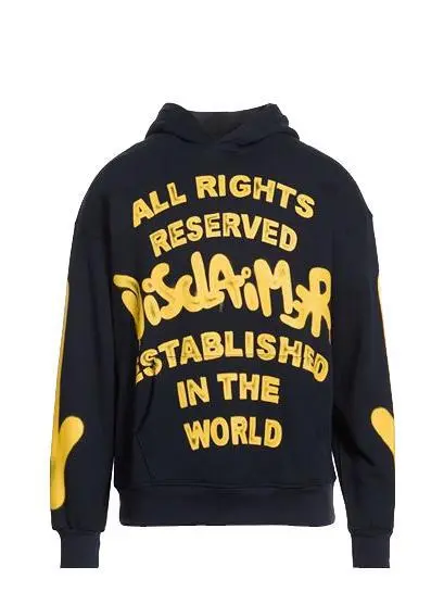 DISCLAIMER Cotton French Terry Hoodie With Graphic Print - Navy