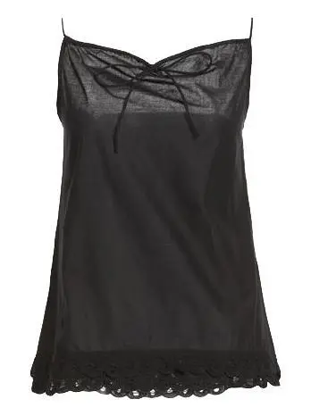 BY MALENE BIRGER Lace Trimmed Cotton Top - Black