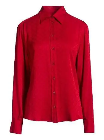 Dolce & Gabbana Silk Jacquard Shirt - Red