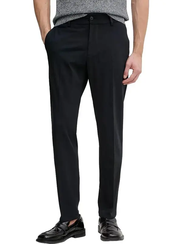 TRUSSARDI Tailored Trousers With Logo Patch - Blue