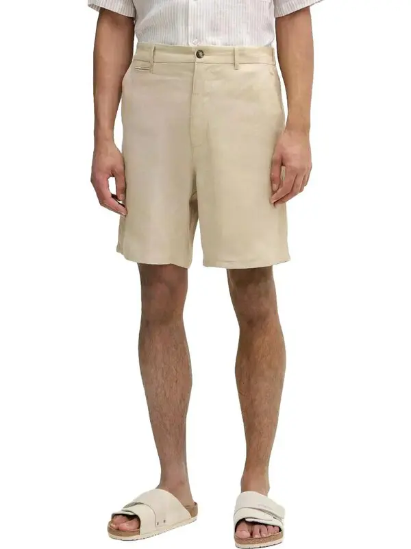 TRUSSARDI Logo Embroidered Shorts - Neutrals