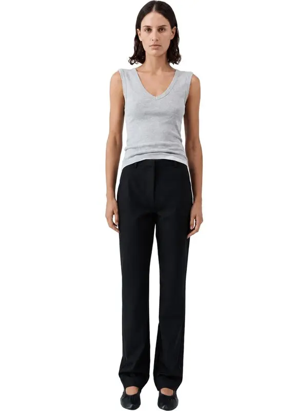 ST. AGNI Organic Cotton 90s V-neck Tank - Grey Marle