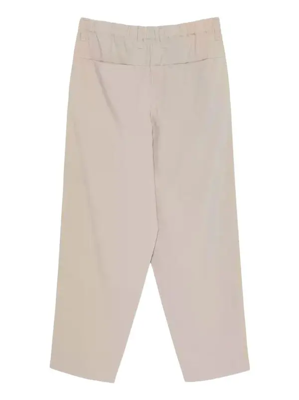 Issey Miyake S Beige Elasticated Waistband Trousers - Neutrals