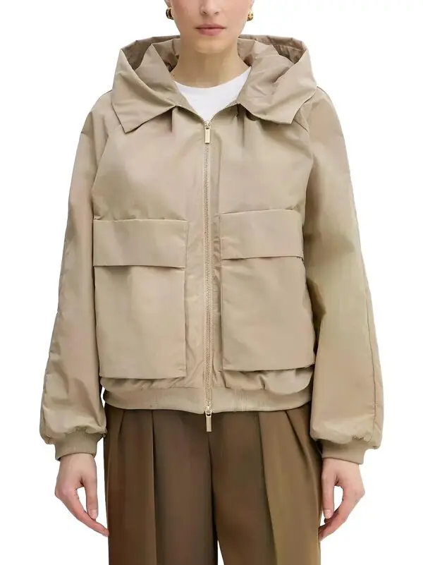 Armani Exchange Hooded Zip-up Jacket - Neutrals